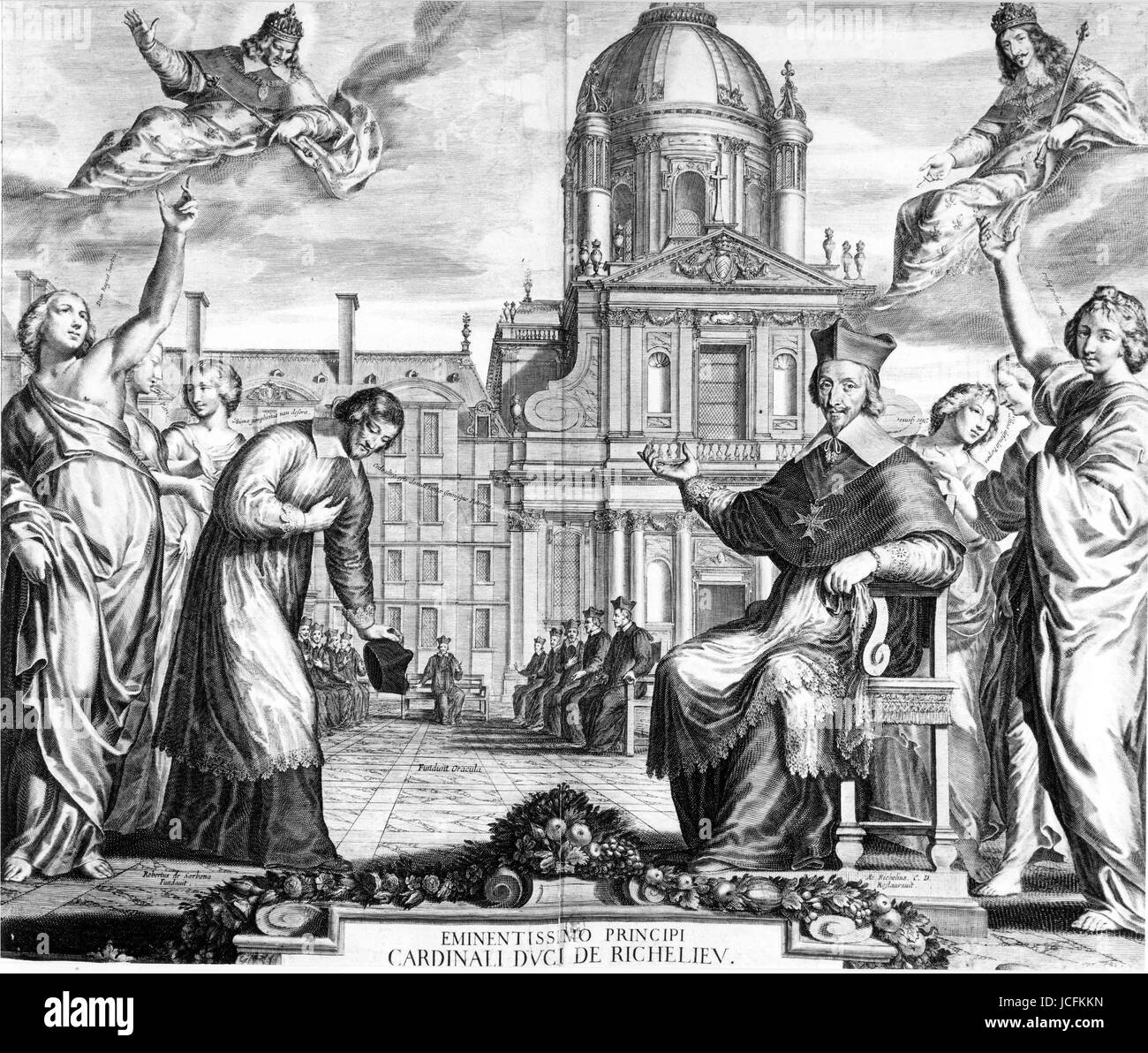 Richelieu presenting the Academie Française (French Academy) in Paris ...