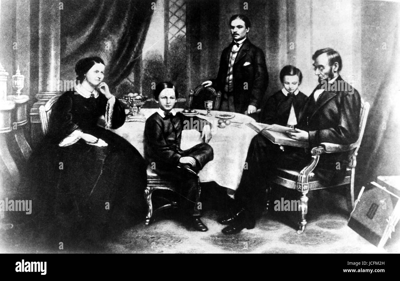 President Abraham Lincoln and his family in 1861 Stock Photo - Alamy