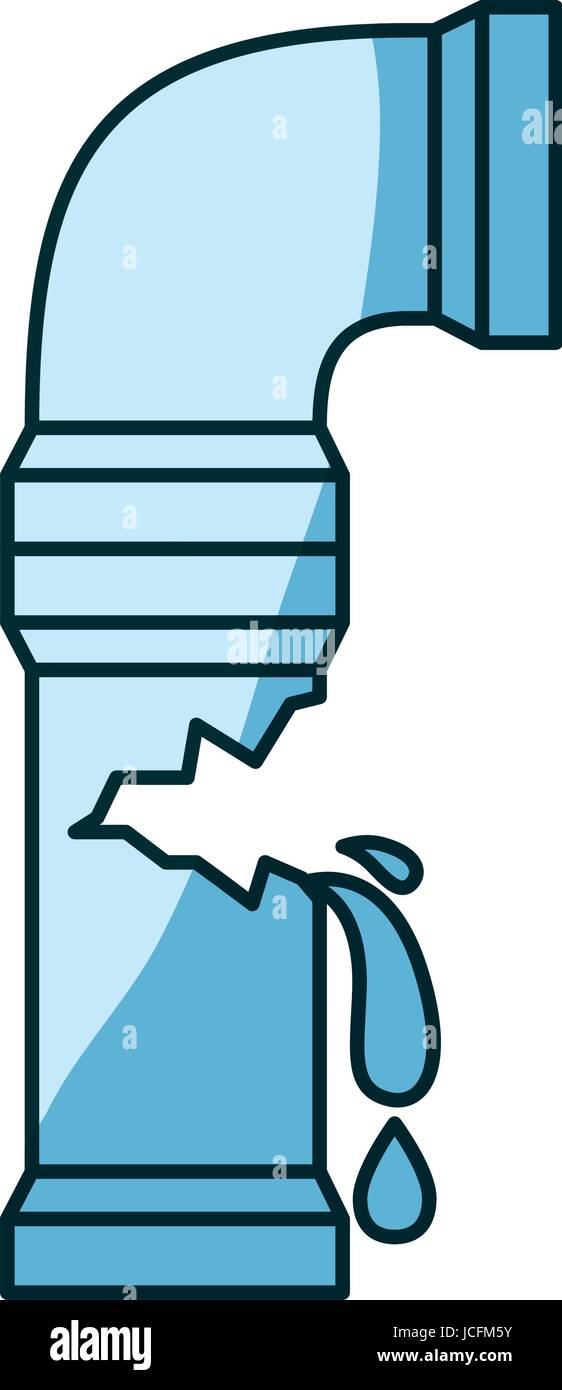 blue shading silhouette of water pipe broken Stock Vector Image & Art ...