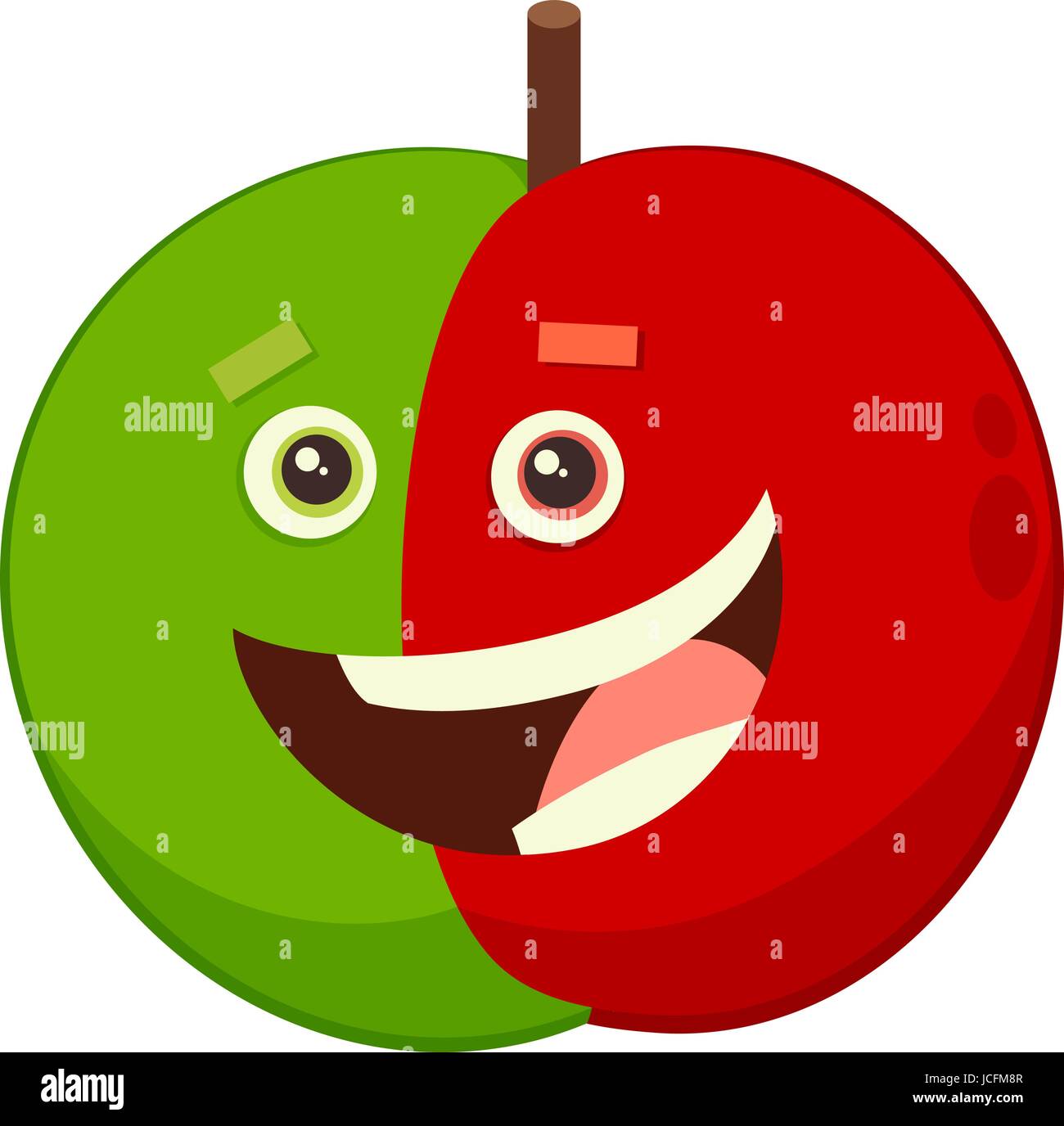 Cartoon Illustration of Apple Fruit Food Object Character Stock Vector ...