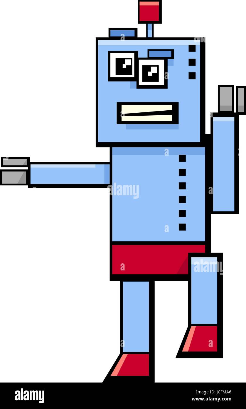 Cartoon Illustration of Robot Science Fiction Character Stock Vector ...