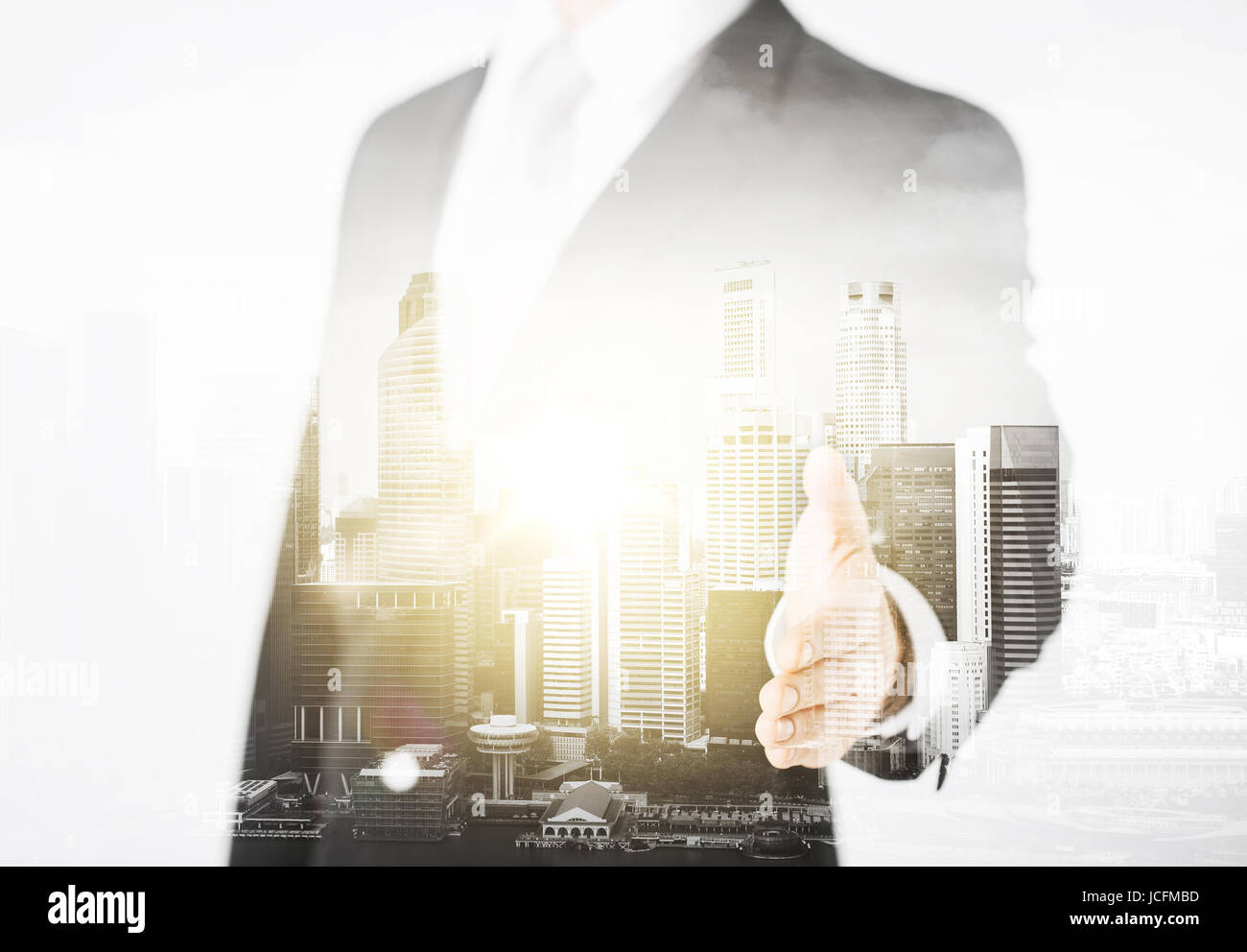 businessman with open hand ready for handshake Stock Photo - Alamy