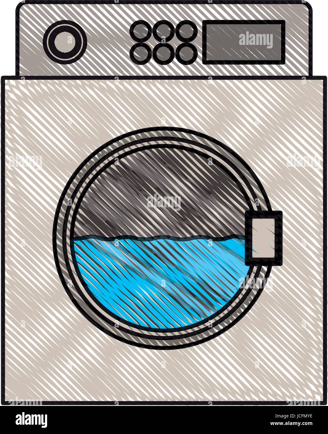 colored crayon silhouette of wash machine Stock Vector Image & Art - Alamy