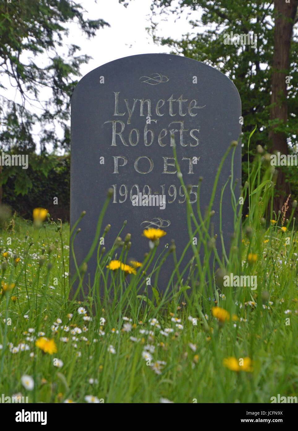 Grave of poet Lynette Roberts, Holy Trinity Church, Llanybri ...