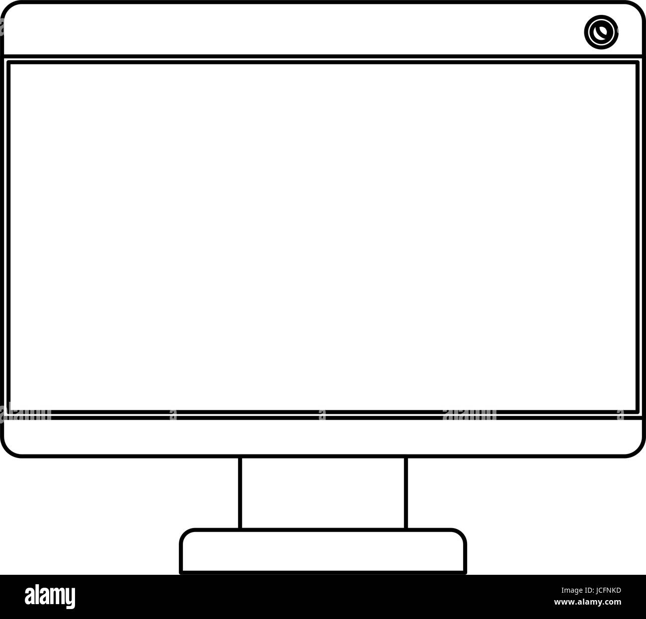 white background with monochrome silhouette of lcd monitor Stock Vector Image & Art - Alamy