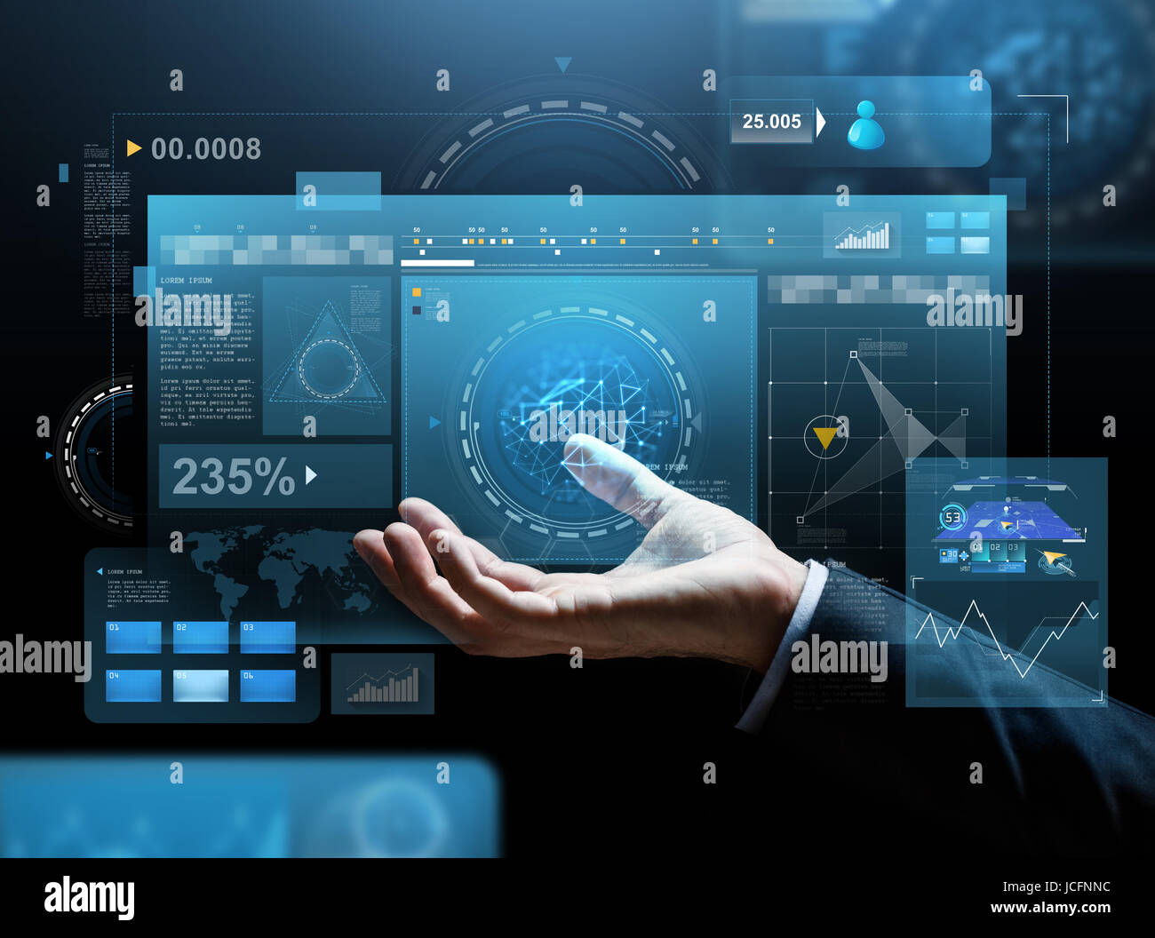 Businessman digital hand palm hi-res stock photography and images - Alamy