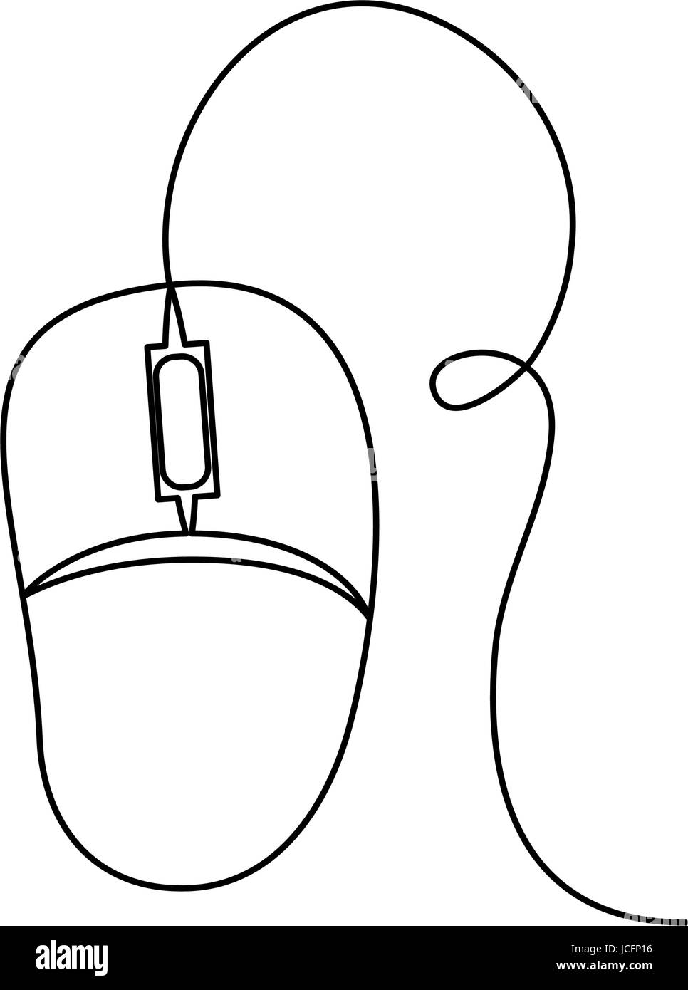 white background with monochrome silhouette of computer mouse Stock ...