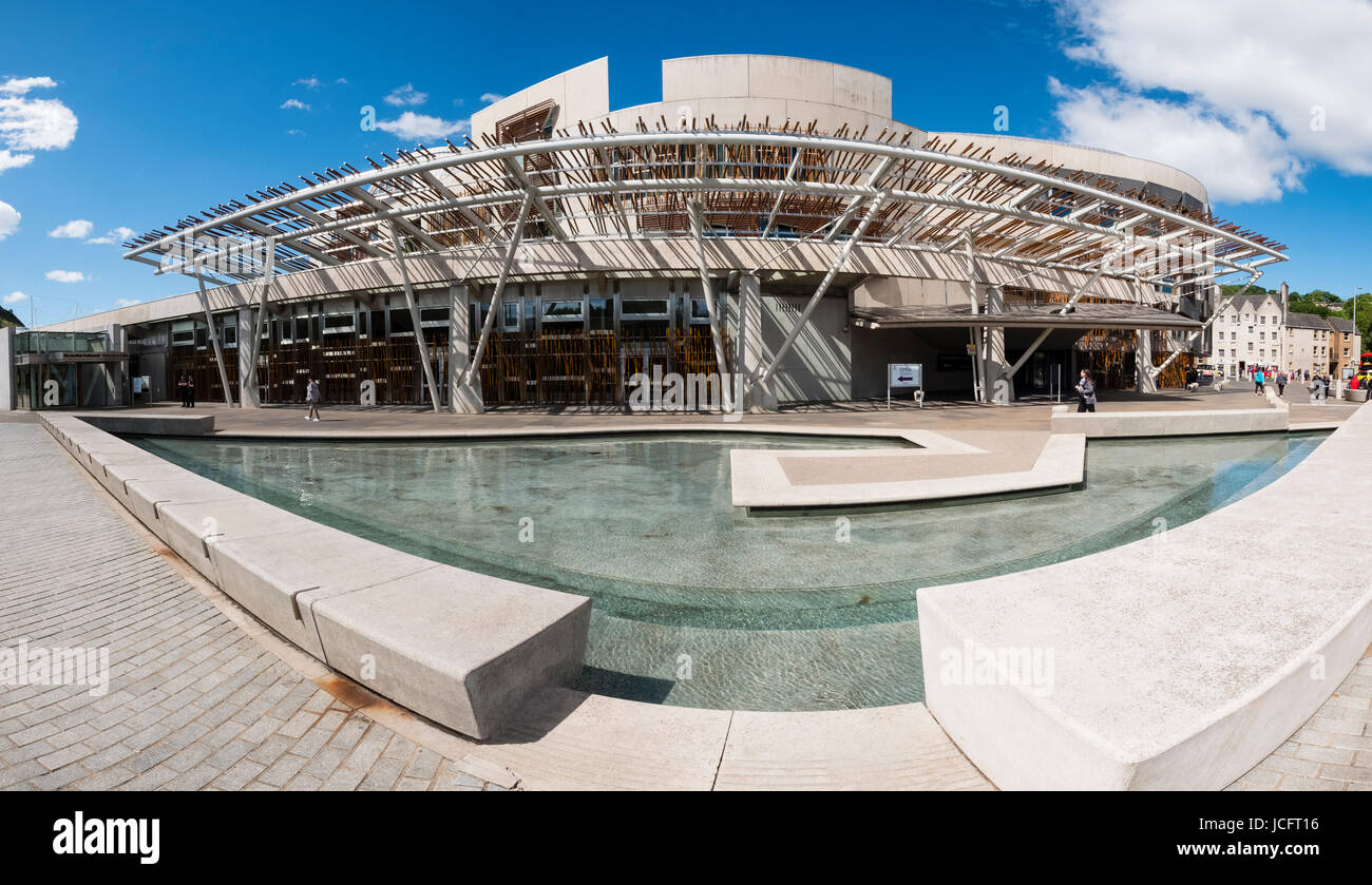 View of exterior of Scottish Parliament building at Holyrood in ...