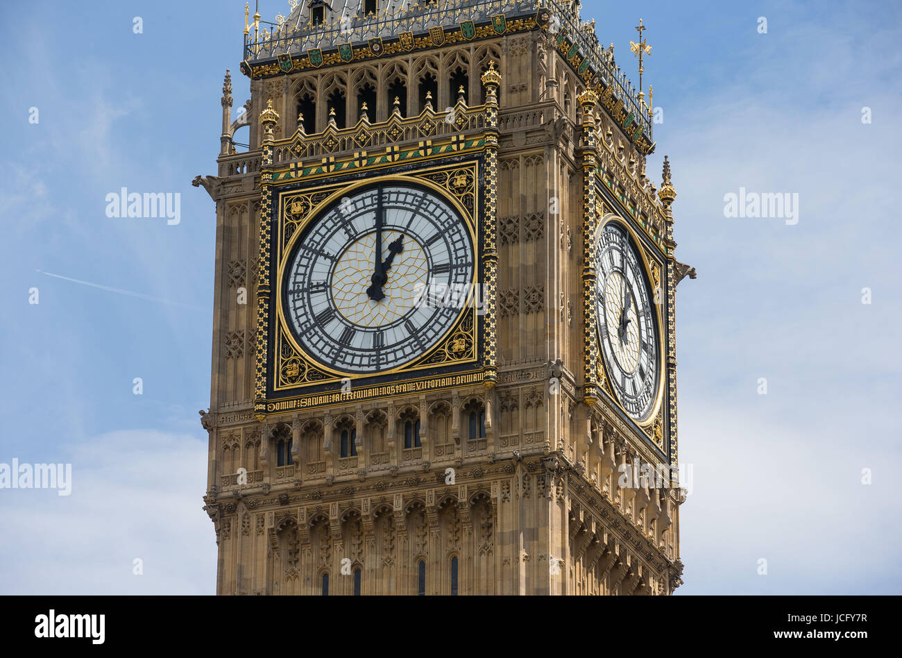 The clock face at the Elizabeth Tower, home to the bell Big Ben reads 1 ...