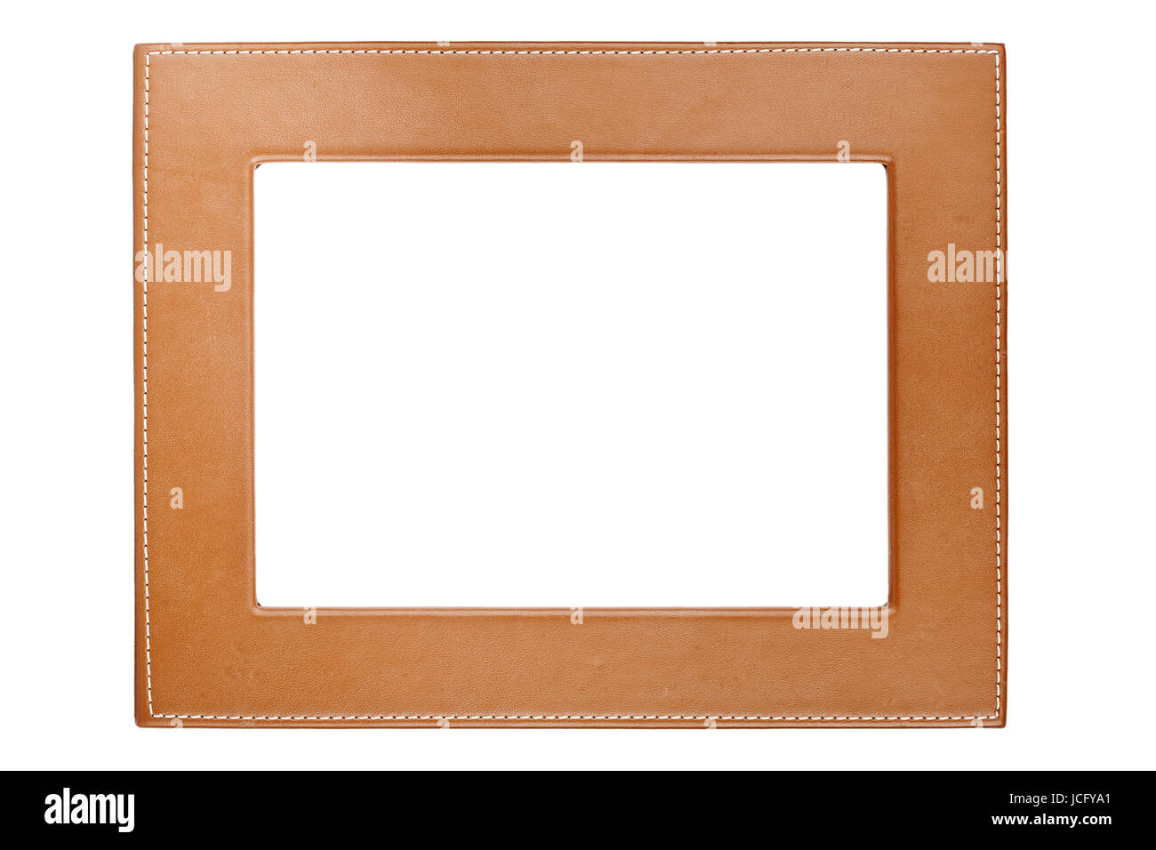 Rectangular leather frame isolated on white background Stock Photo - Alamy
