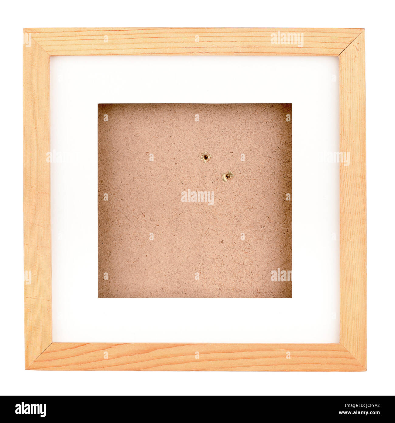 Square wooden frame isolated on white background Stock Photo - Alamy