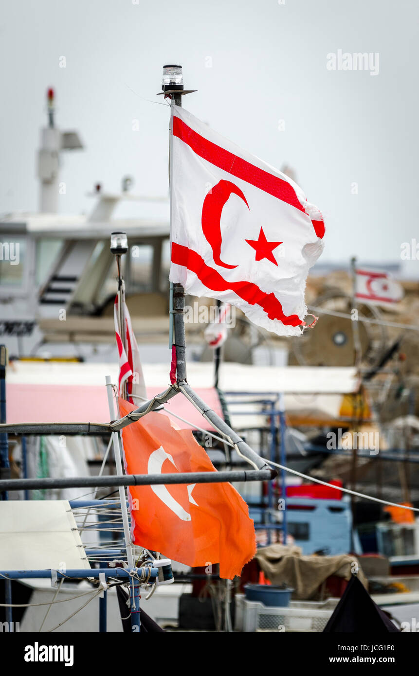 Flag of the turkish republic of northern cyprus hi-res stock ...