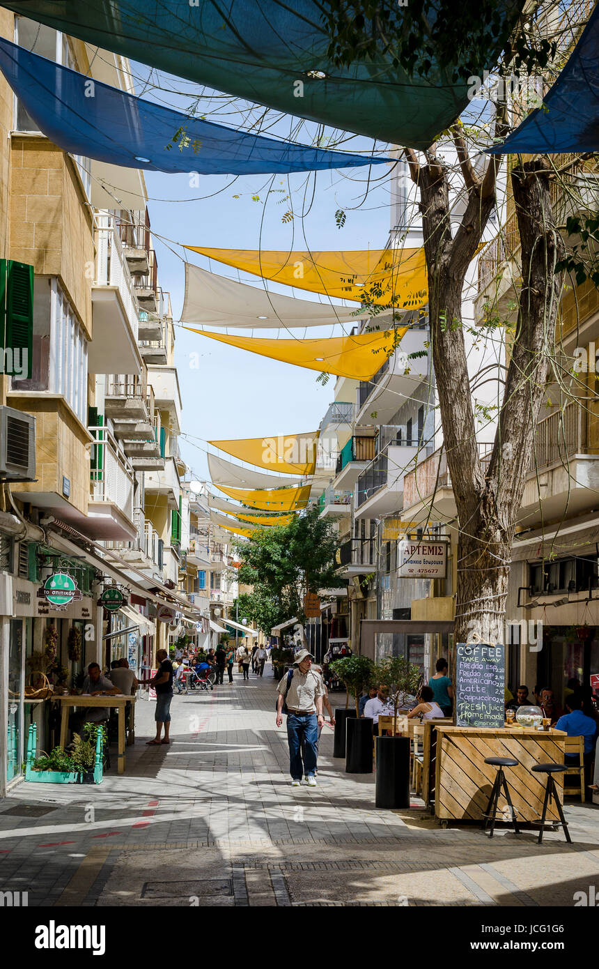 Shops on a street in the city of Nicosia in Cyprus Stock Photo - Alamy