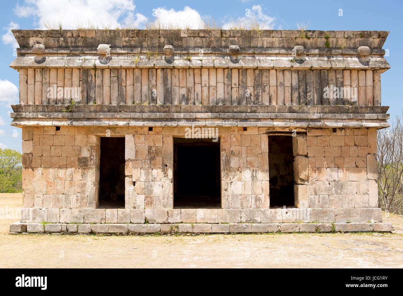ancient Mayan building built of stone abandoned in Mexico Stock Photo ...
