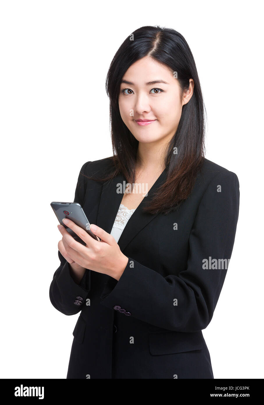 Asian woman use mobile phone Stock Photo - Alamy