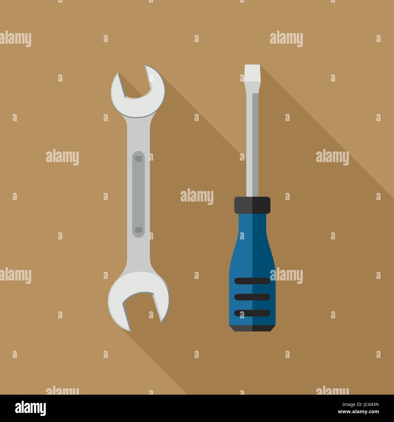 Set tools screwdriver wrench Stock Vector Images - Alamy