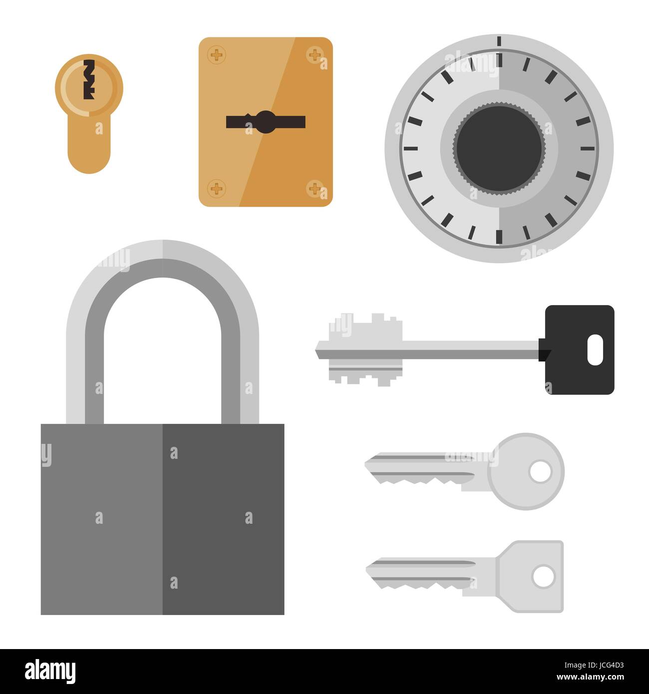 Old key flat vector Cut Out Stock Images & Pictures - Alamy