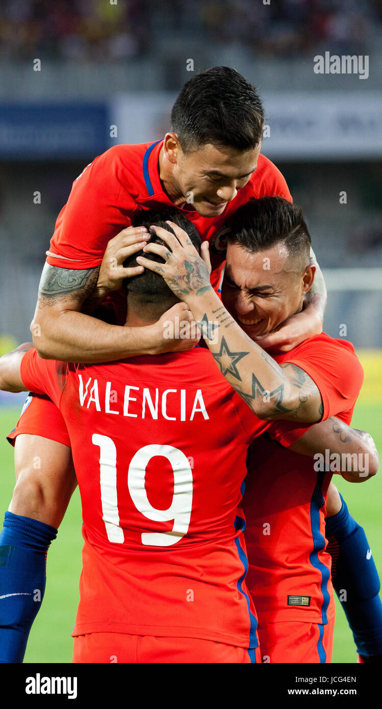 Chile players celebrate hi-res stock photography and images - Alamy