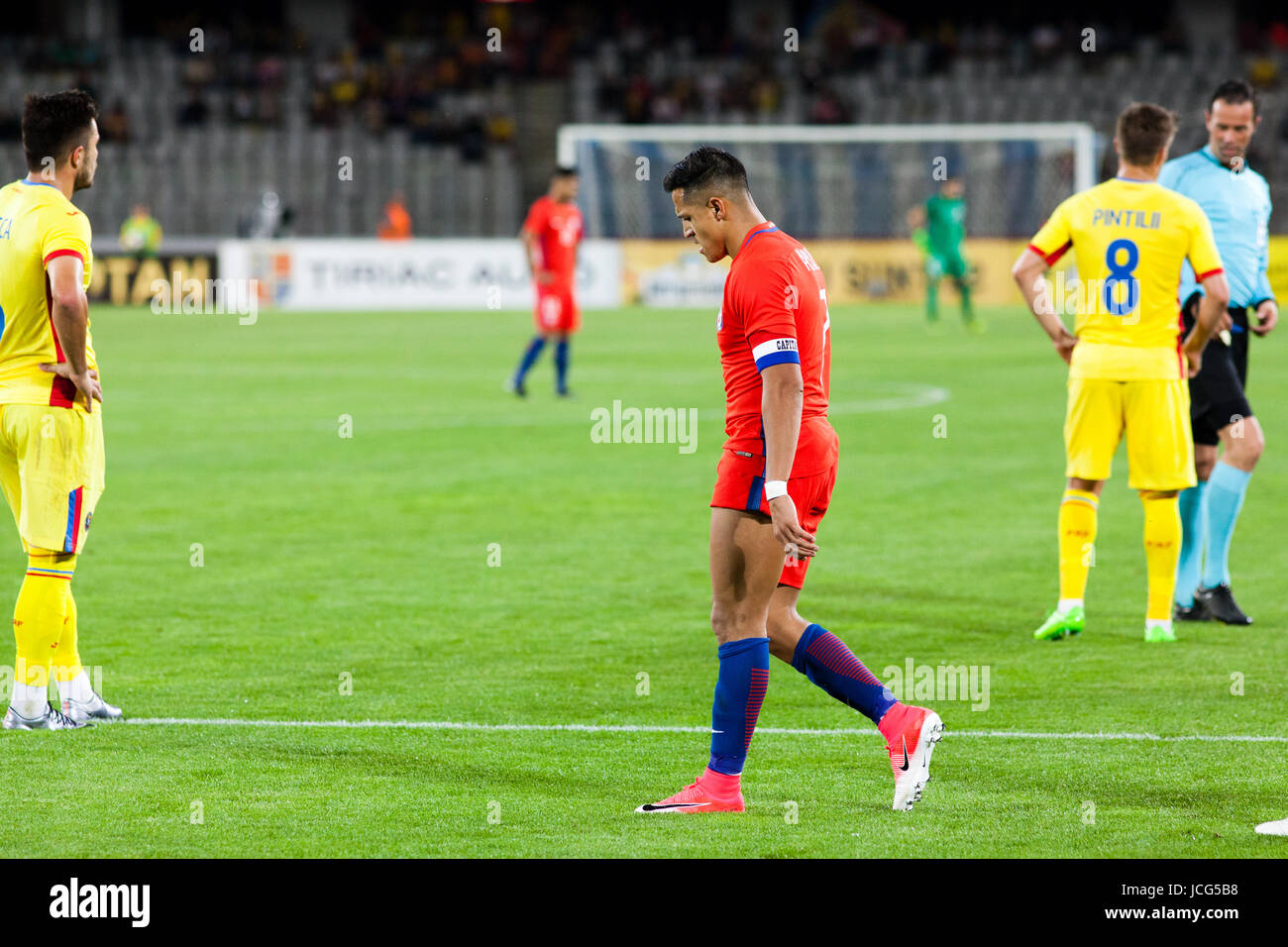 Chile's Alexis Sanchez in action during the Romania vs Chile friendly ...