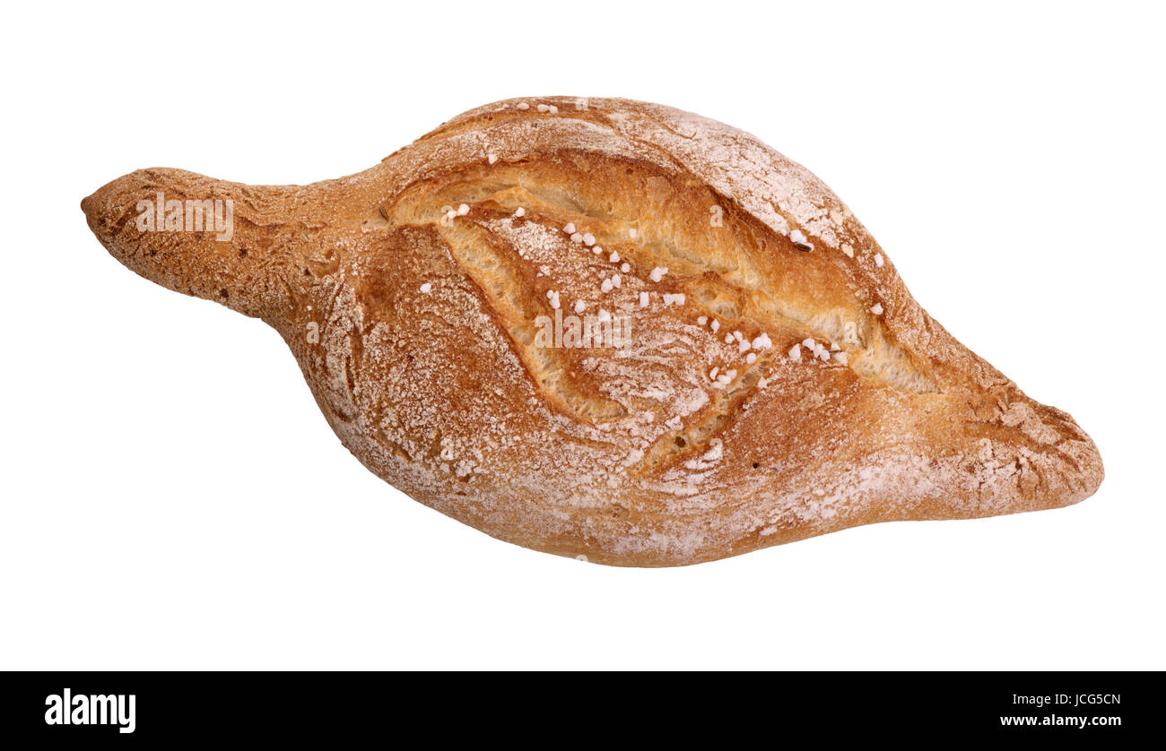 german lye roll named Kipfle in white back Stock Photo - Alamy