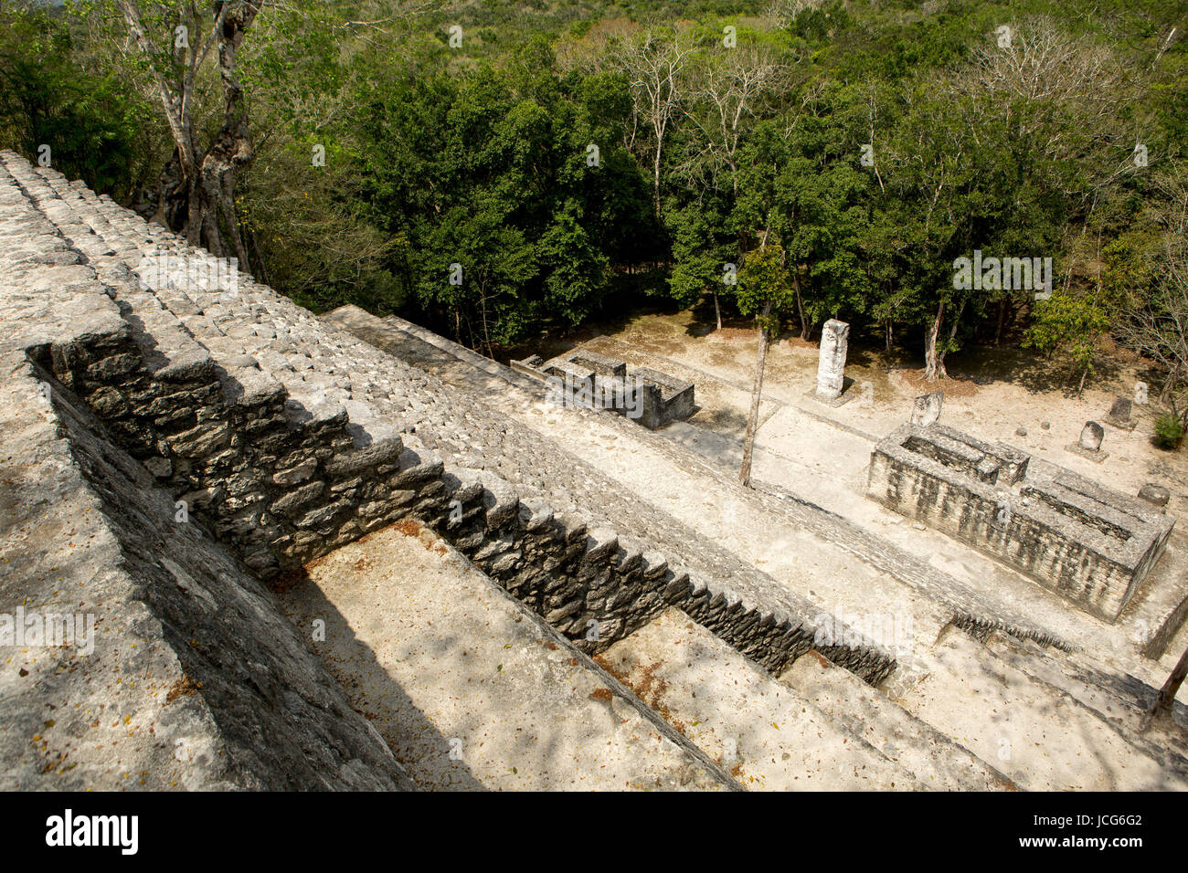 view from the top of a Mayan pyramid Stock Photo - Alamy