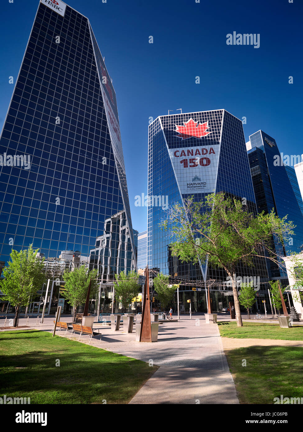 City scenery McCallum Hill Centre Towers in Regina downtown, view from ...