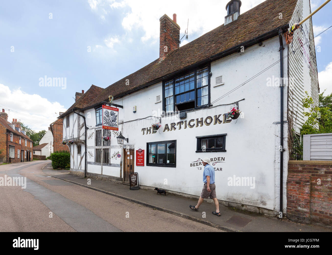 The Artichoke pub, Chartham village, Kent England UK Stock Photo - Alamy