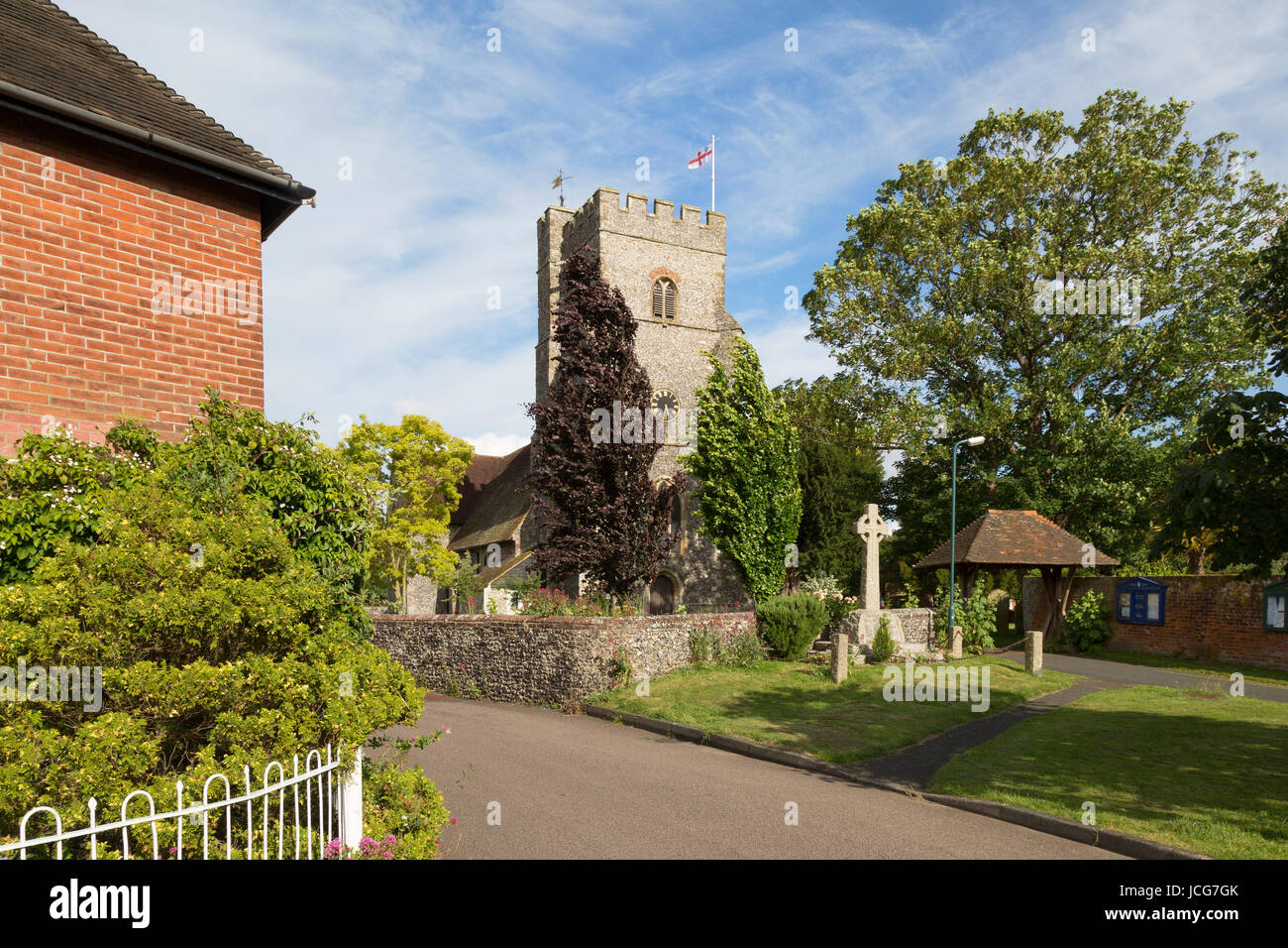 Chartham village, Kent England UK - St Marys church on the village ...