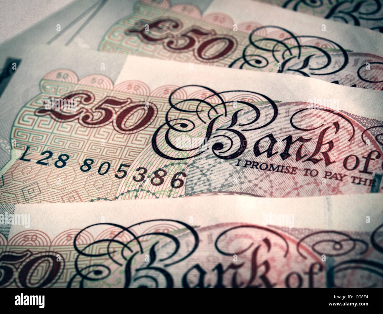 Vintage looking Detail of British Pounds banknotes money Stock Photo ...