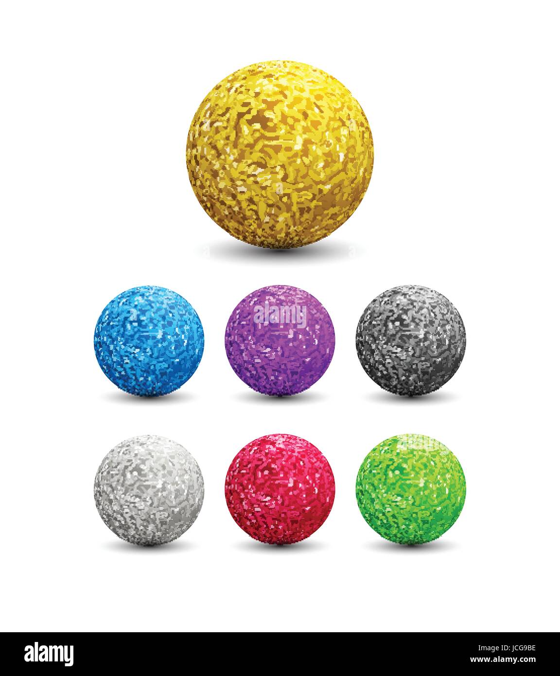 Color Shiny metallic Spheres set. Vector illustration Stock Vector ...