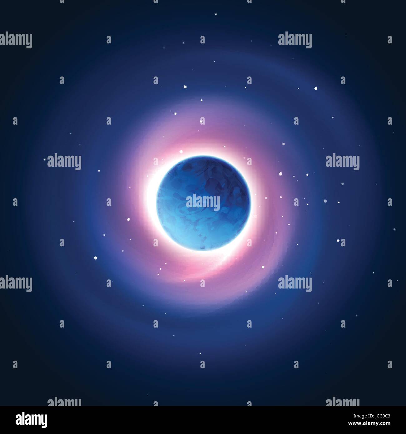 Cosmic glow of the planet background. Vector illustration Stock Vector ...