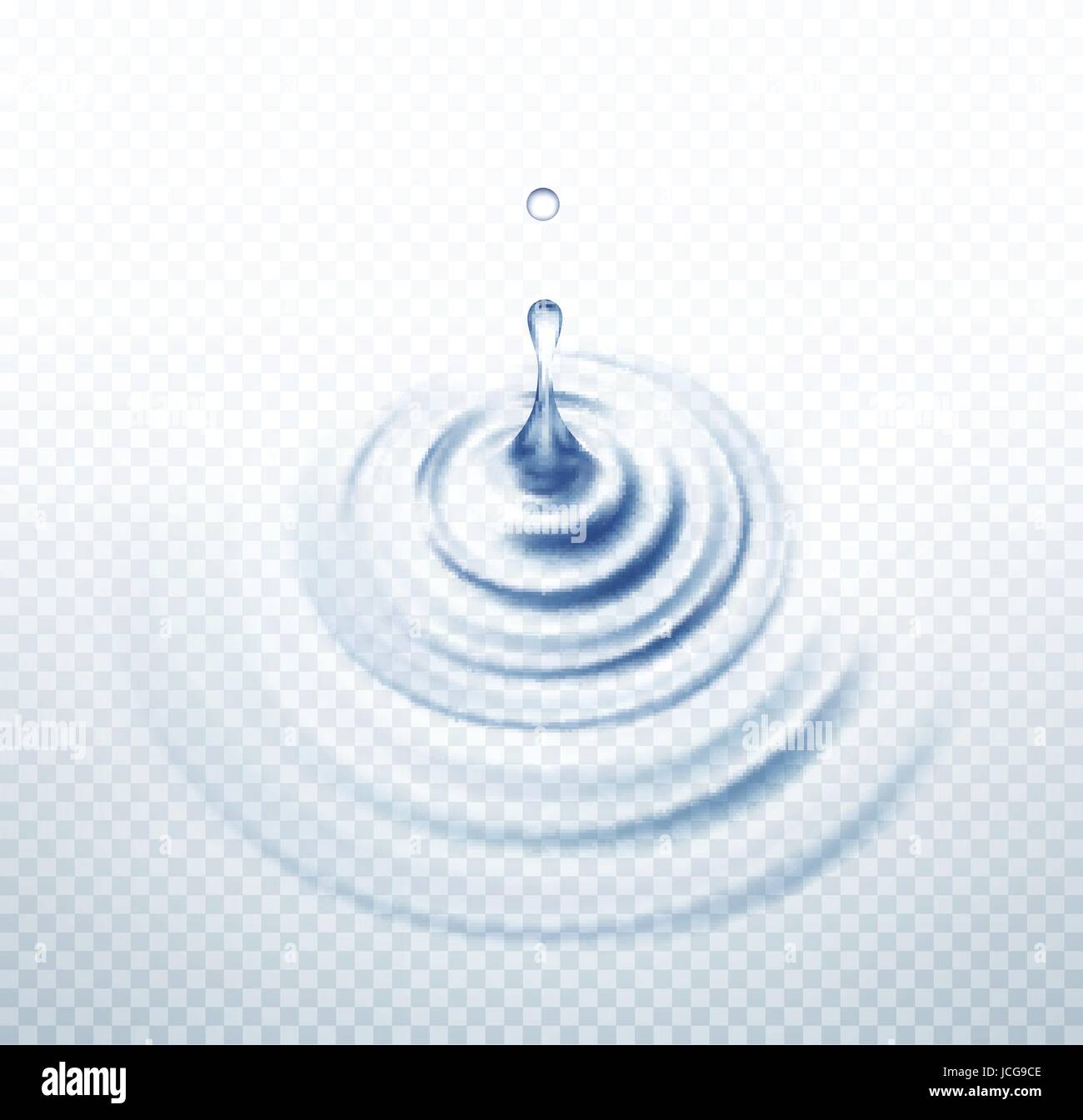 Realistic Transparent Drop and Circle Ripples set on isolated ...