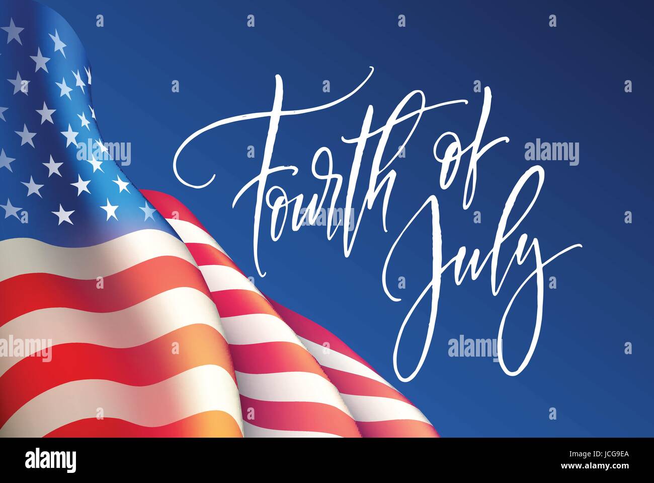 Fourth of July Independence Day poster or card template with american ...