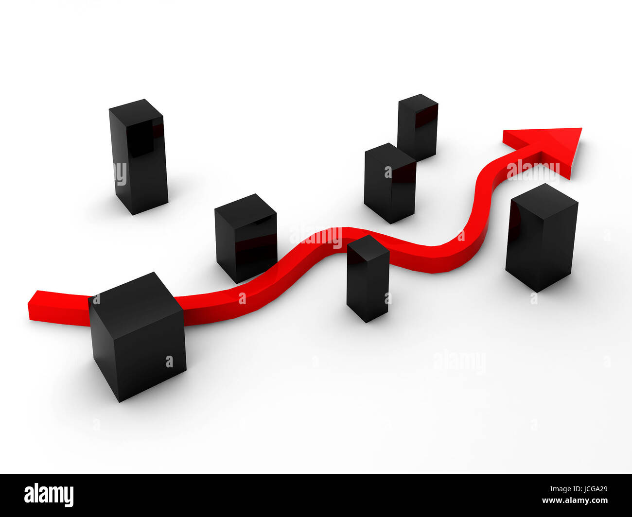 3d render of red arrow moving through Stock Photo - Alamy