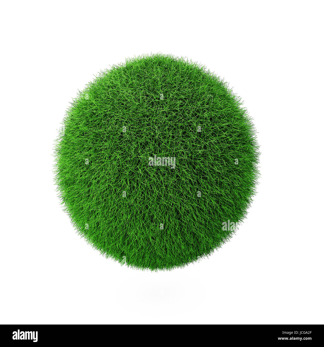 3d render of green grass ball on white Stock Photo - Alamy