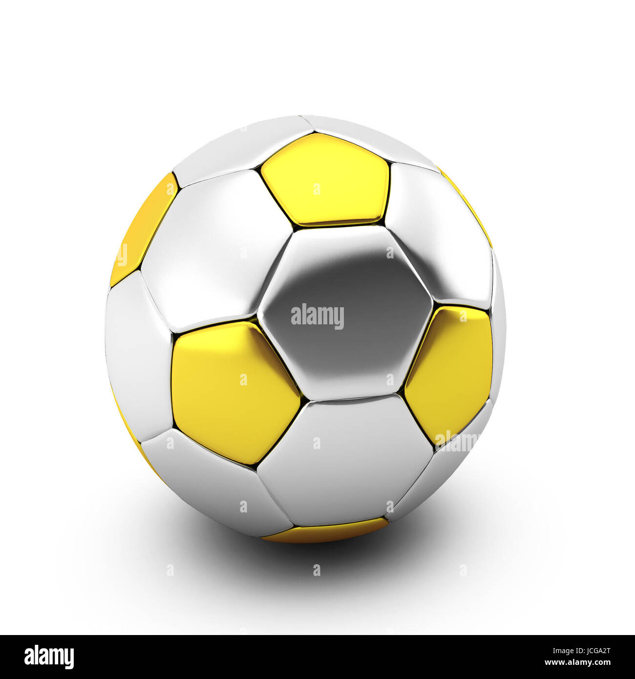 3d render of gold and silver soccer ball Stock Photo - Alamy