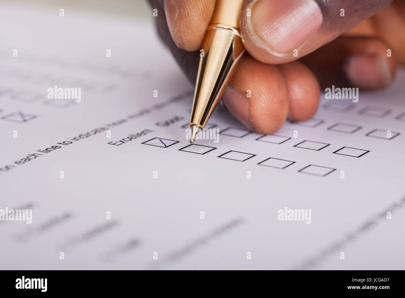 Businessman checklist filling survey hi-res stock photography and ...