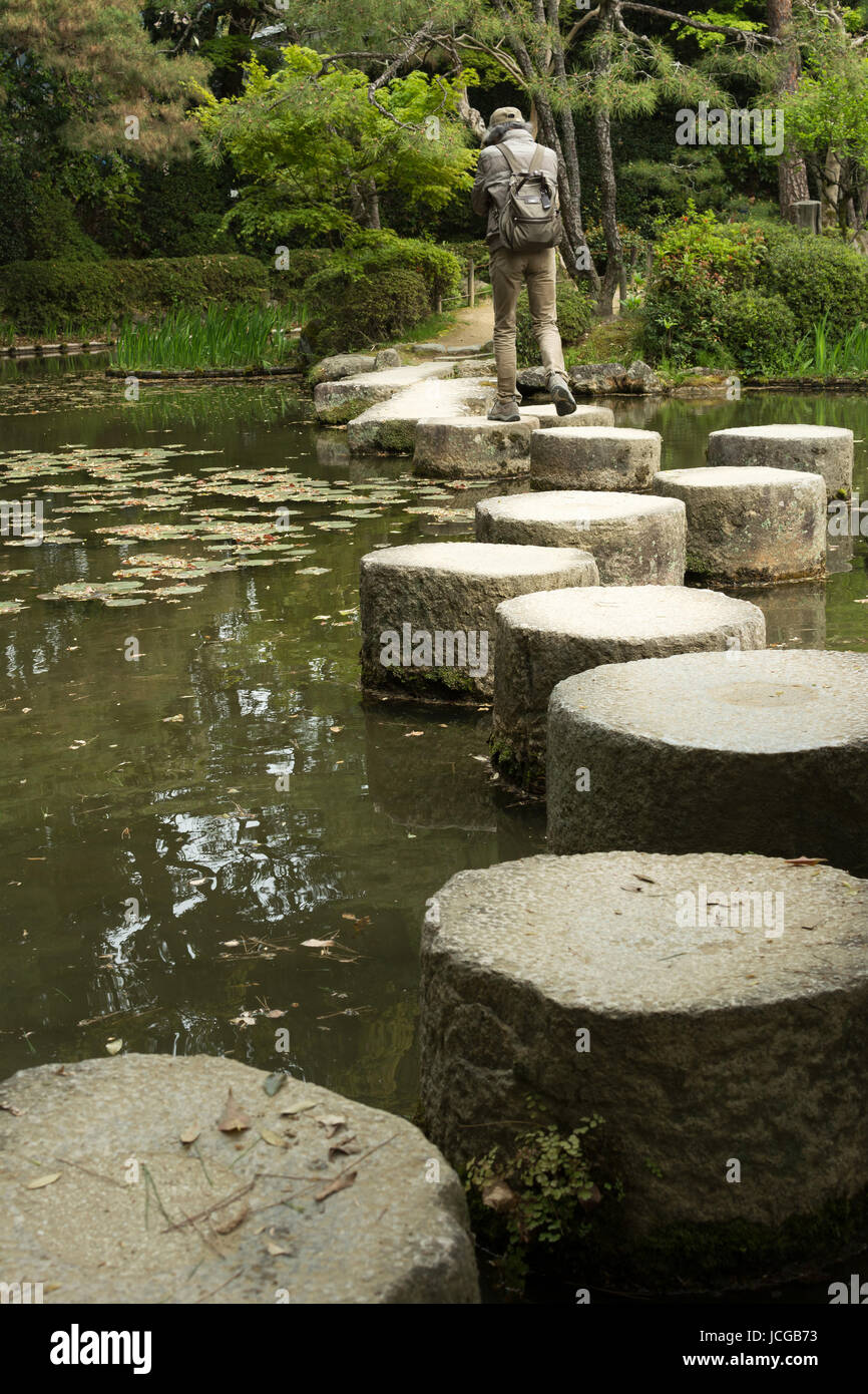 Zen stone walkway on water hi-res stock photography and images - Alamy