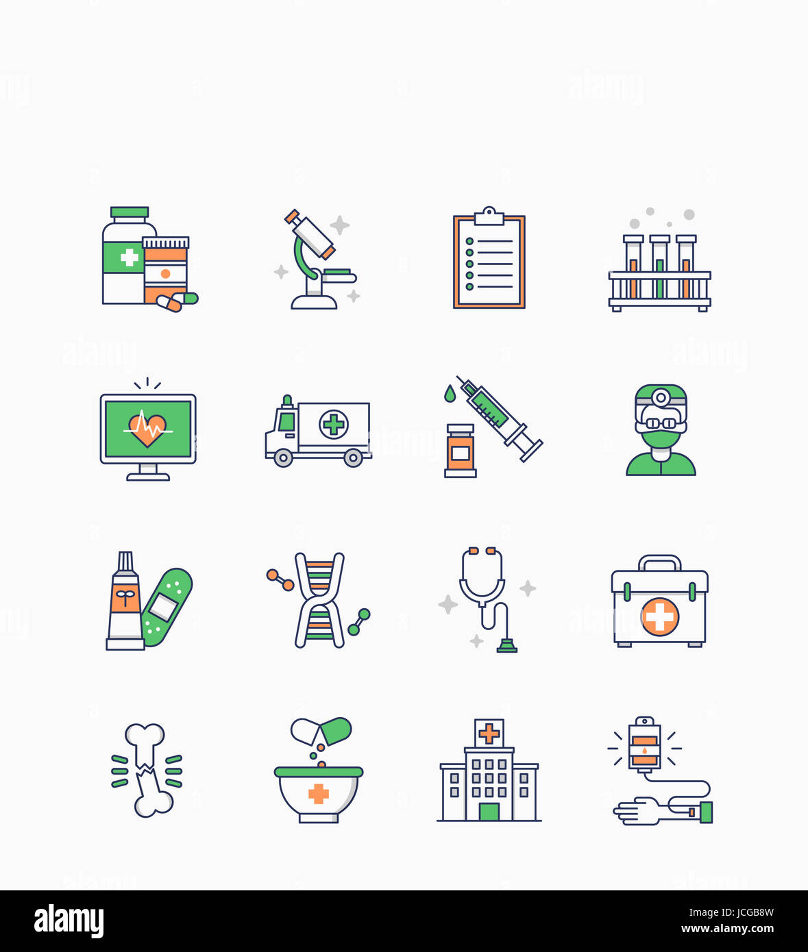 Icon set related to medicine Stock Photo - Alamy