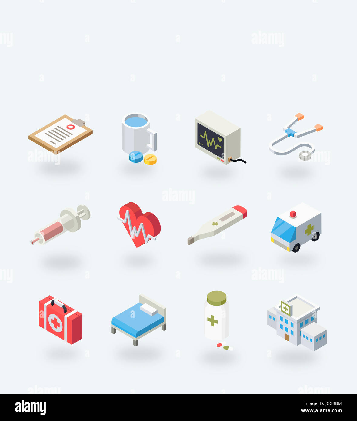 Set of various icons related to hospital Stock Photo - Alamy