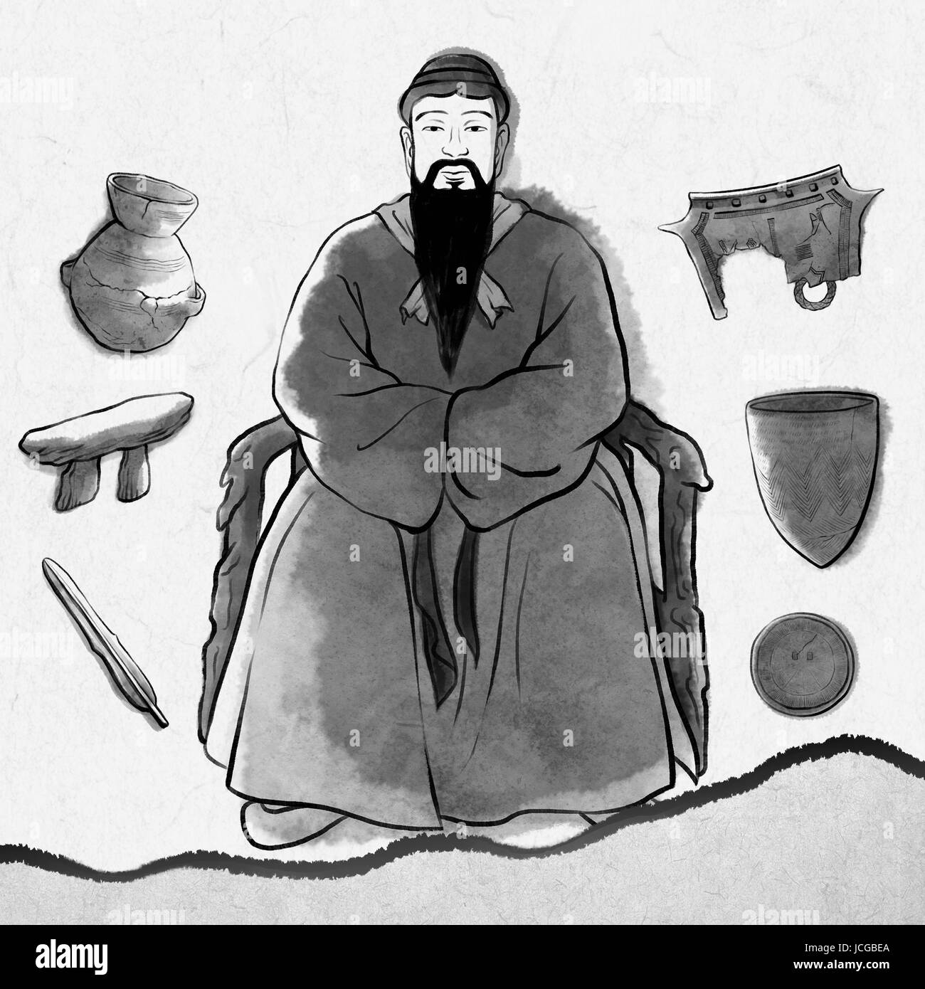 Illustration of Korean progenitor, Dangun Stock Photo - Alamy