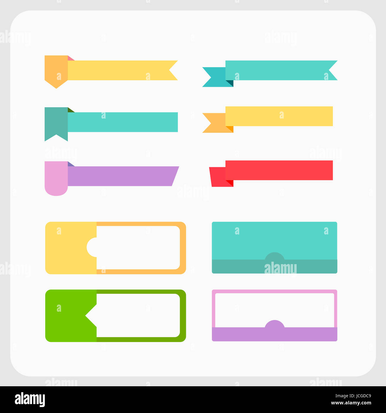 Various labels of ribbons and stickers Stock Photo - Alamy