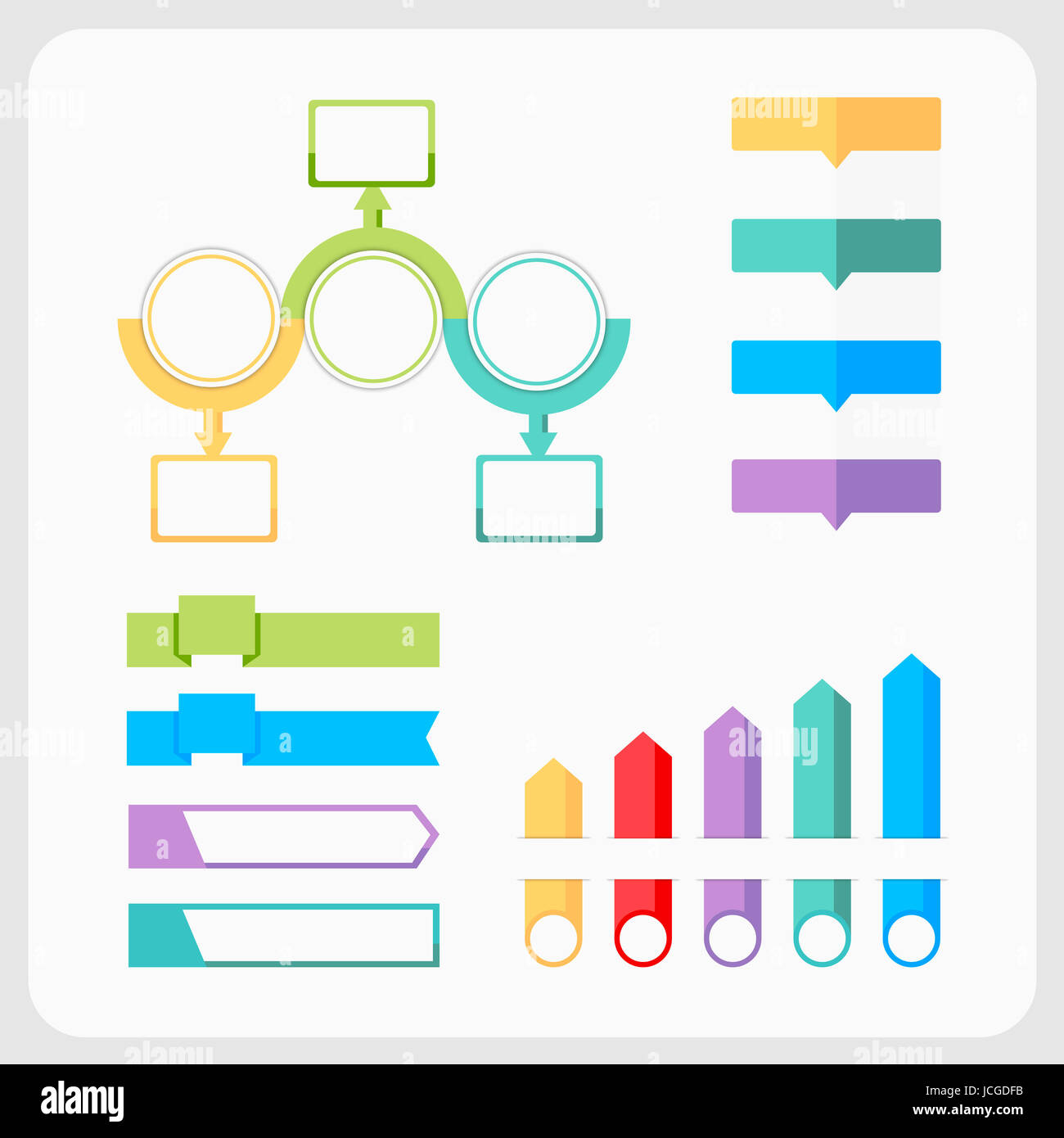 Various labels of ribbons and graphs Stock Photo - Alamy