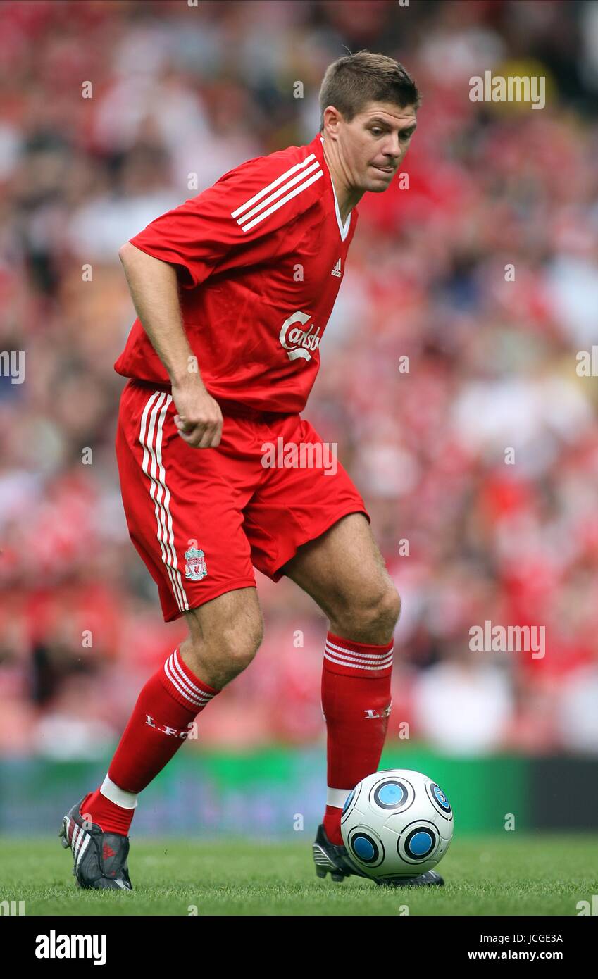 STEVEN GERRARD, LIVERPOOL FC, LIVERPOOL V ATHLETICO MADRID, 2009 Stock ...