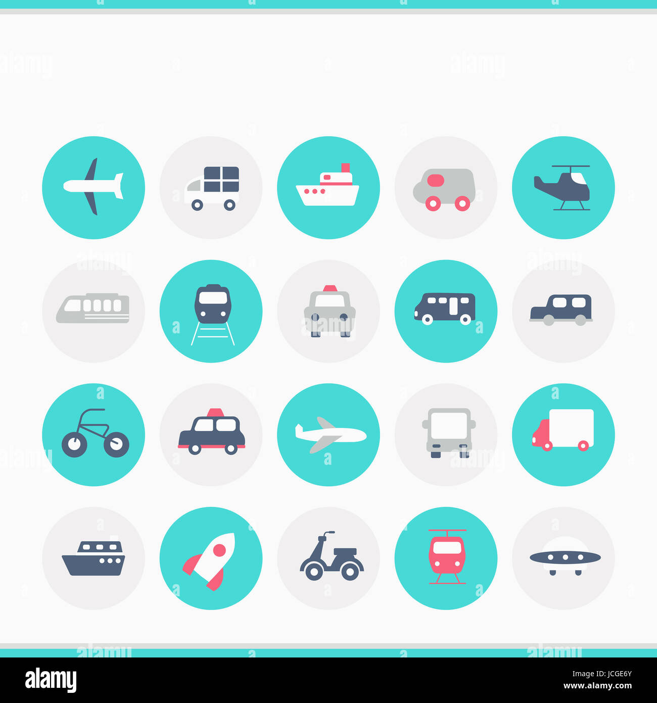 Various circle icons related to transportation Stock Photo - Alamy