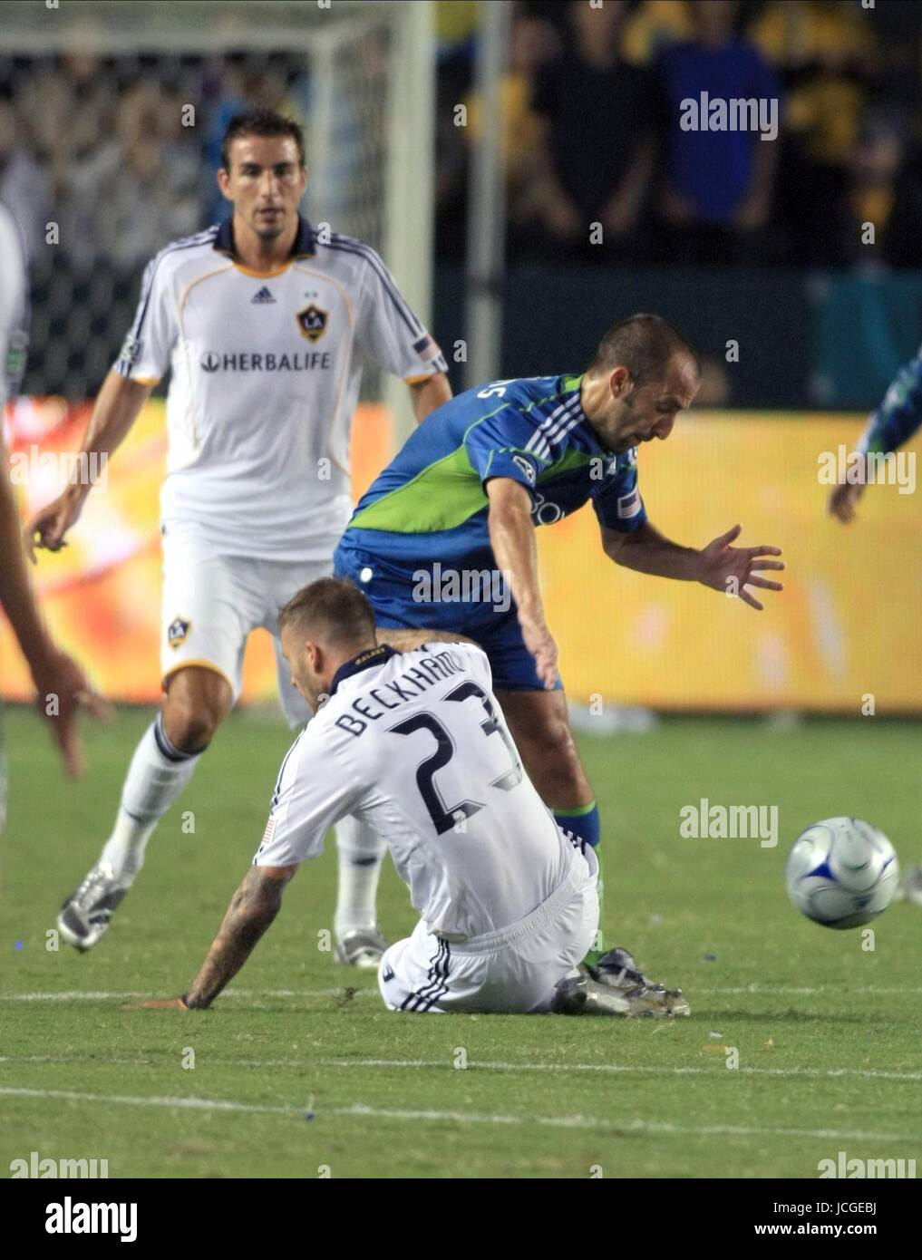 DAVID BECKHAM SENT OFF TACKLE ON GREG VAGENAS LOS ANGELES GALAXY V ...