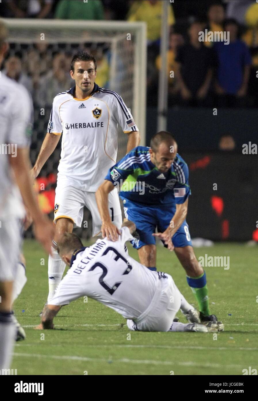 DAVID BECKHAM SENT OFF TACKLE ON GREG VAGENAS LOS ANGELES GALAXY V ...
