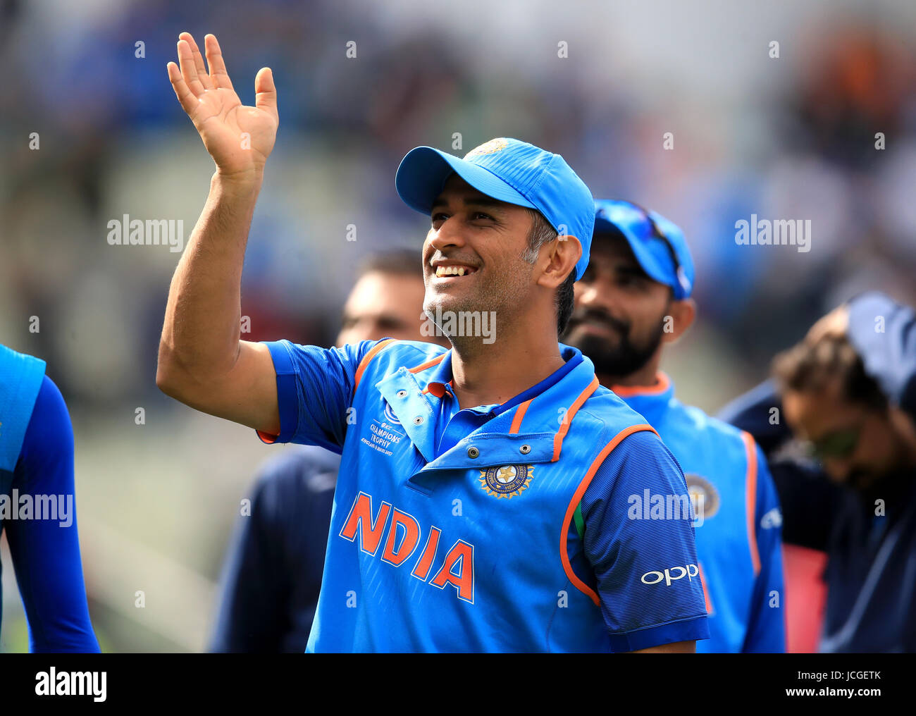 India's MS Dhoni celebrates after the ICC Champions Trophy, semi-final ...