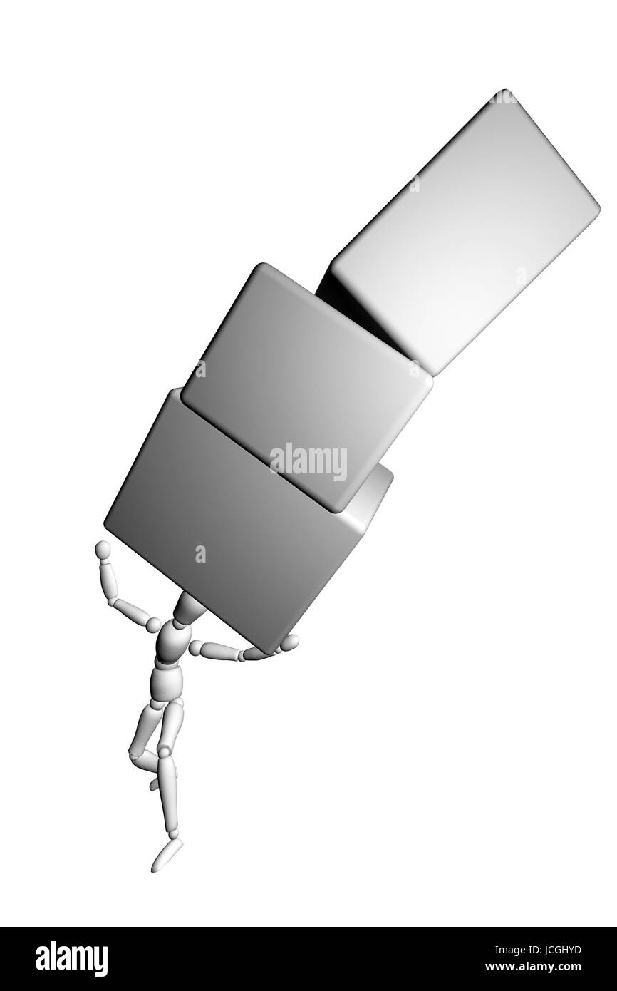 Simply too much to balance it out... Digital illustration isolated on ...