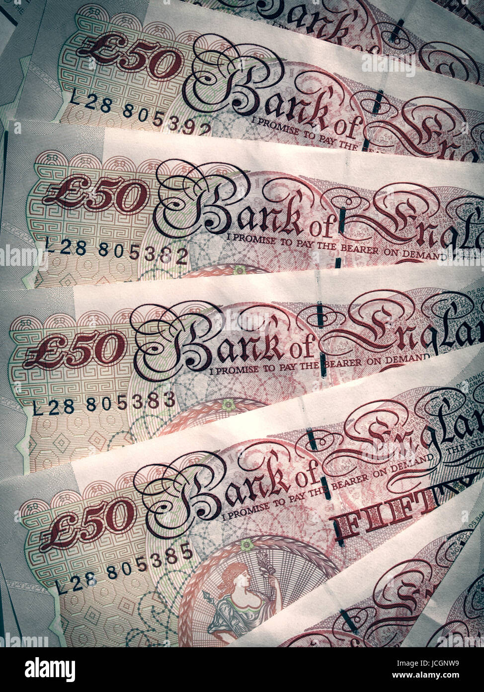 Vintage looking Detail of British Pounds banknotes money Stock Photo ...